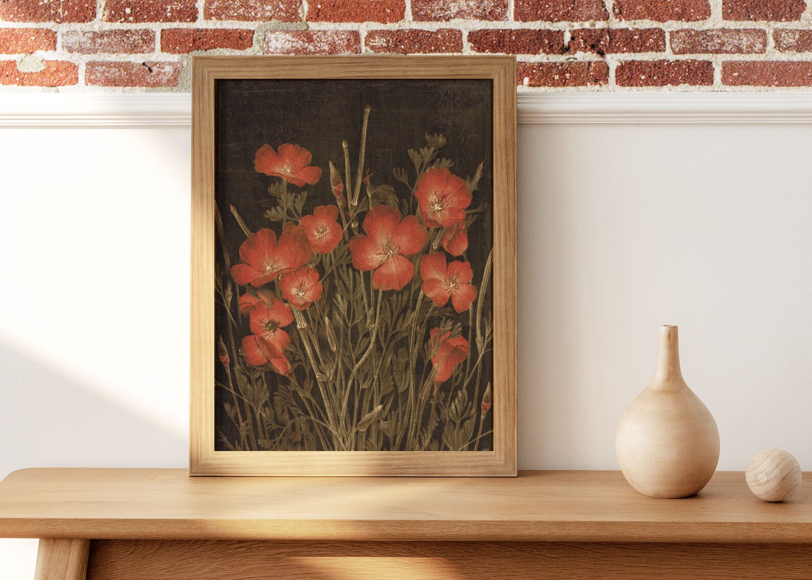 Red Floral Wall Art Dark Wall Decor Black Background Prints - Etsy