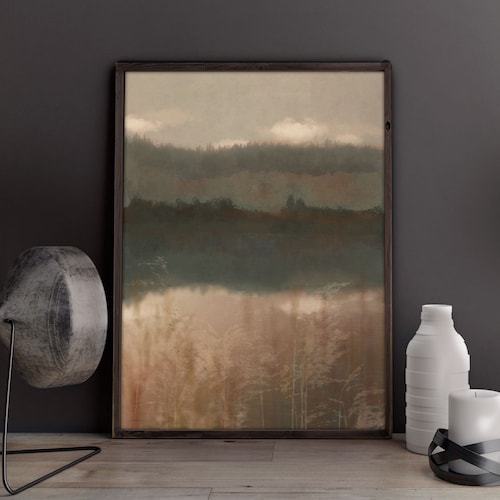 Moody Landscape Painting Dark Wall Art Vintage Night - Etsy