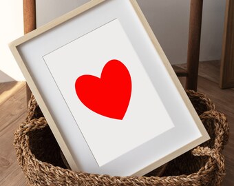 Red Heart Art Print | Etsy