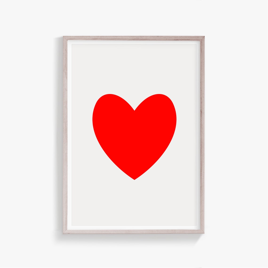 Red Heart Poster Red Heart Print Love Wall Art Heart Print | Etsy