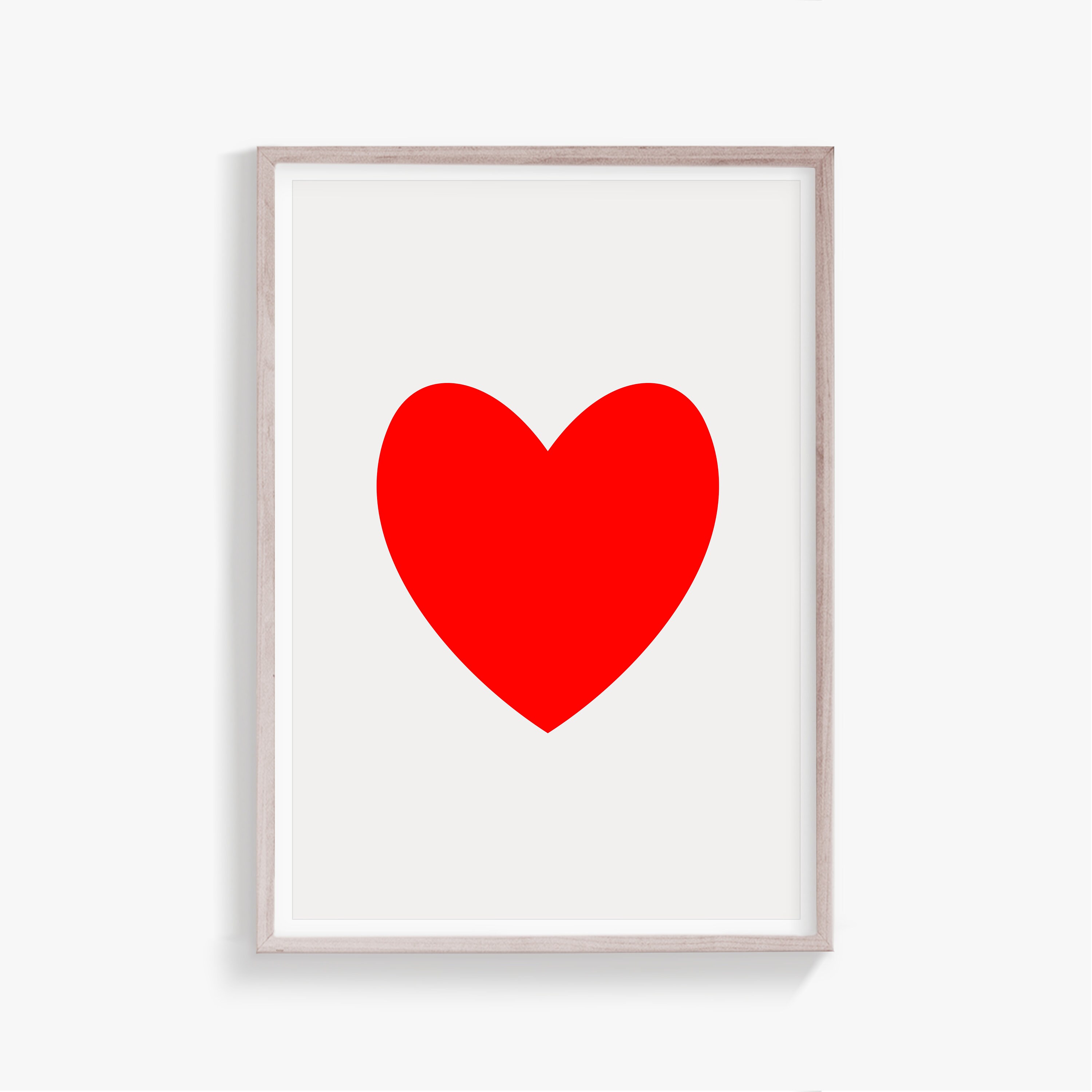 Red Heart Poster Red Heart Print Love Wall Art Heart Print | Etsy