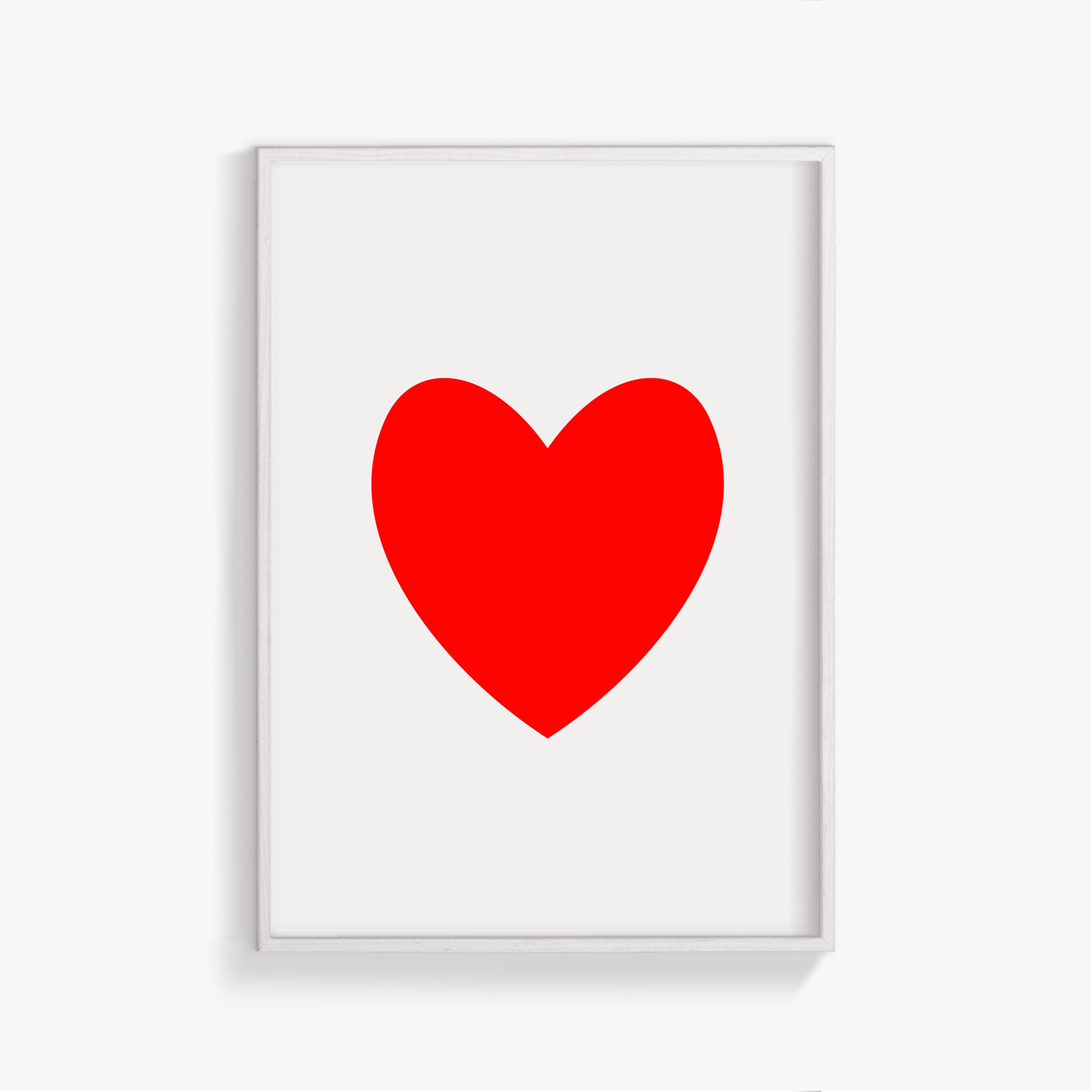 Red Heart Poster Red Heart Print Love Wall Art Heart Print | Etsy