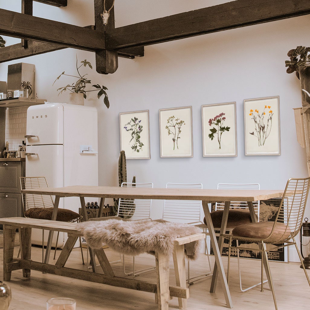 Pressed Flower Art Wildflower Wall Art Dried Flowers Print - Etsy