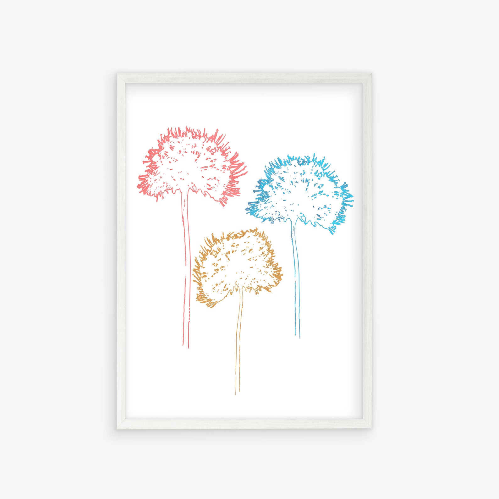 Abstract Dandelion Abstract Floral Dandelion Wall Art | Etsy