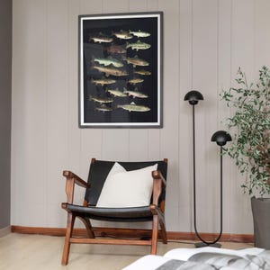 Dark Wall Art, Fish Print, Nautical Prints, Black Background Art ...