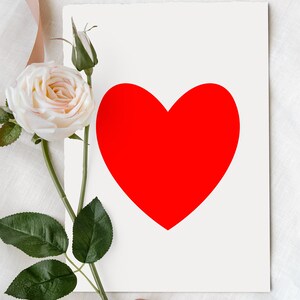 Red Heart Poster, Red Heart Print, Love Wall Art, Heart Print ...