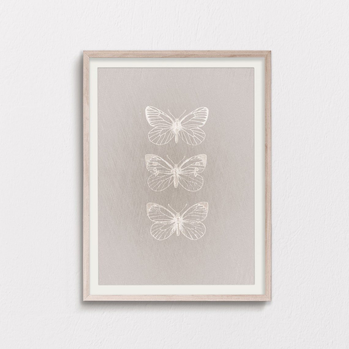 Neutral Butterfly Print Butterfly Wall Art Beige Botanical - Etsy