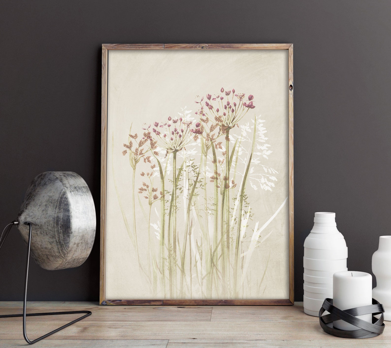 Wildflower Poster Neutral Floral Print Botanical Print - Etsy