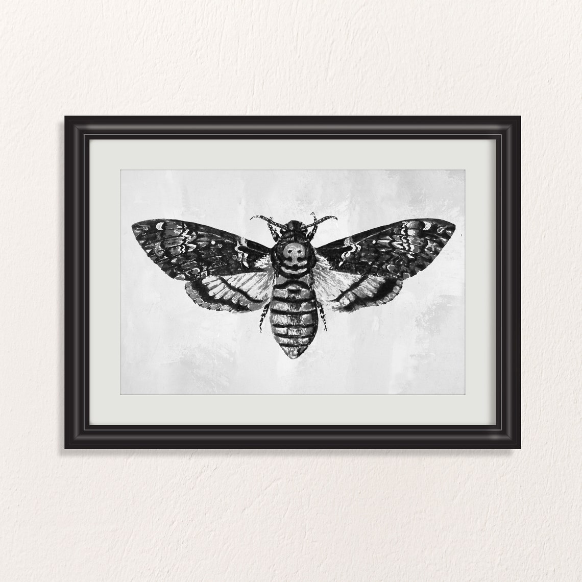Dark Wall Art, Downloadable Art Prints, Death Head Moth Art, Printable ...