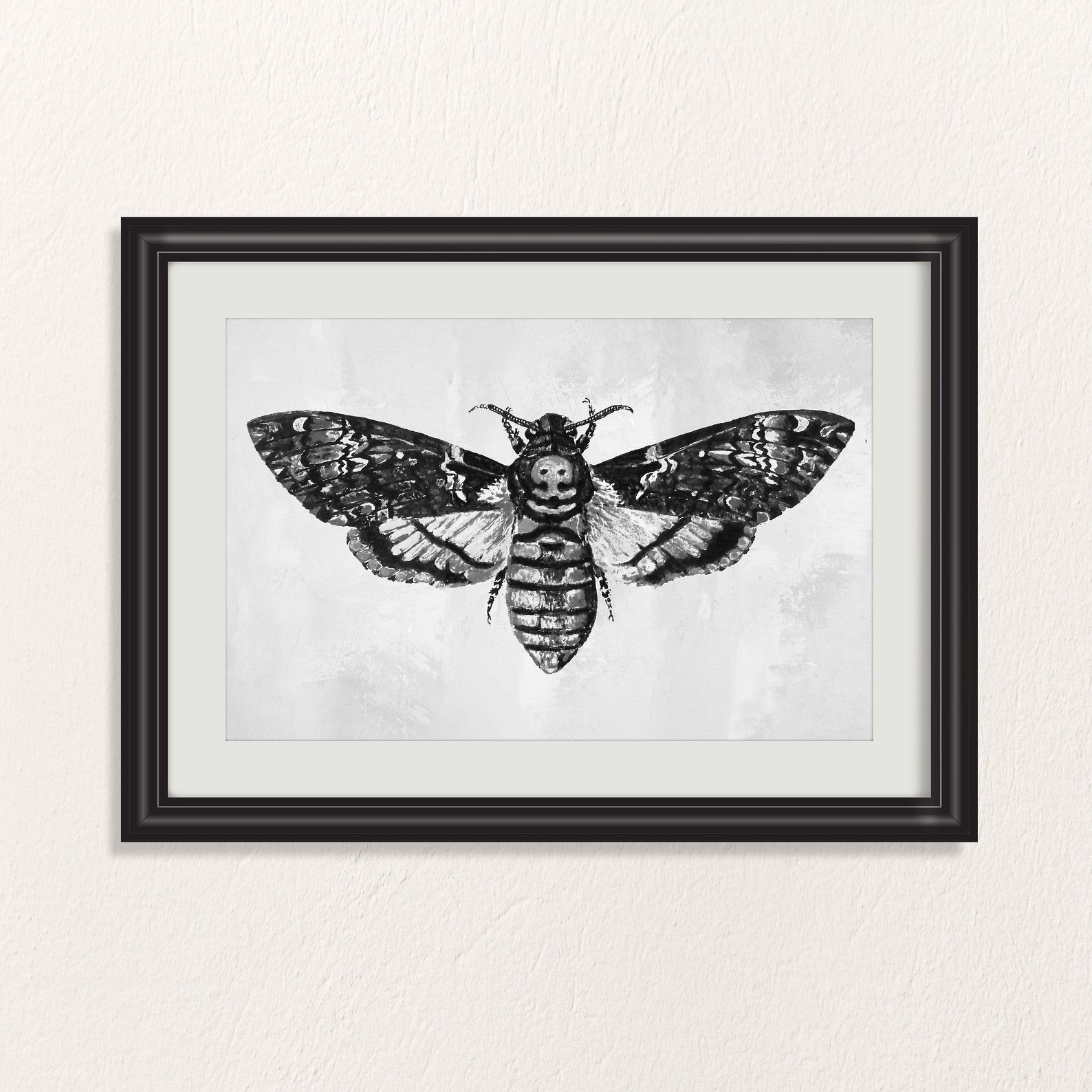 Dark Wall Art, Downloadable Art Prints, Death Head Moth Art, Printable ...