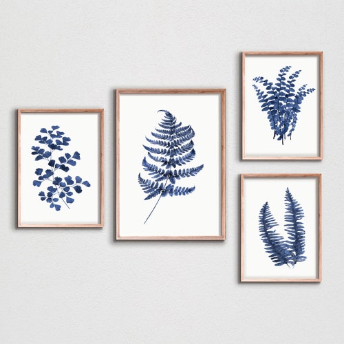 Blue Fern Prints Digital Download Art Botanical Print Set of - Etsy
