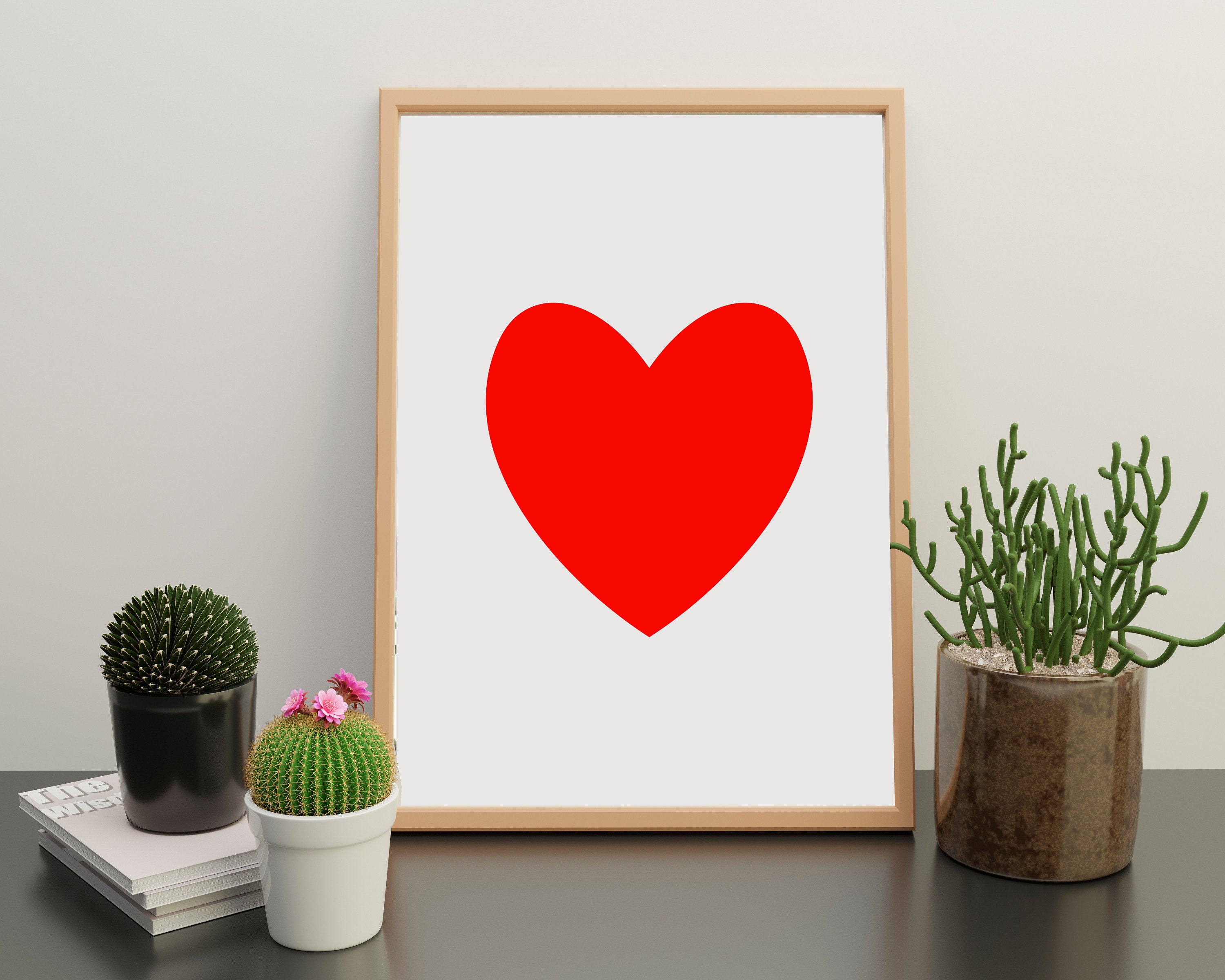 Red Heart Poster Red Heart Print Love Wall Art Heart Print | Etsy