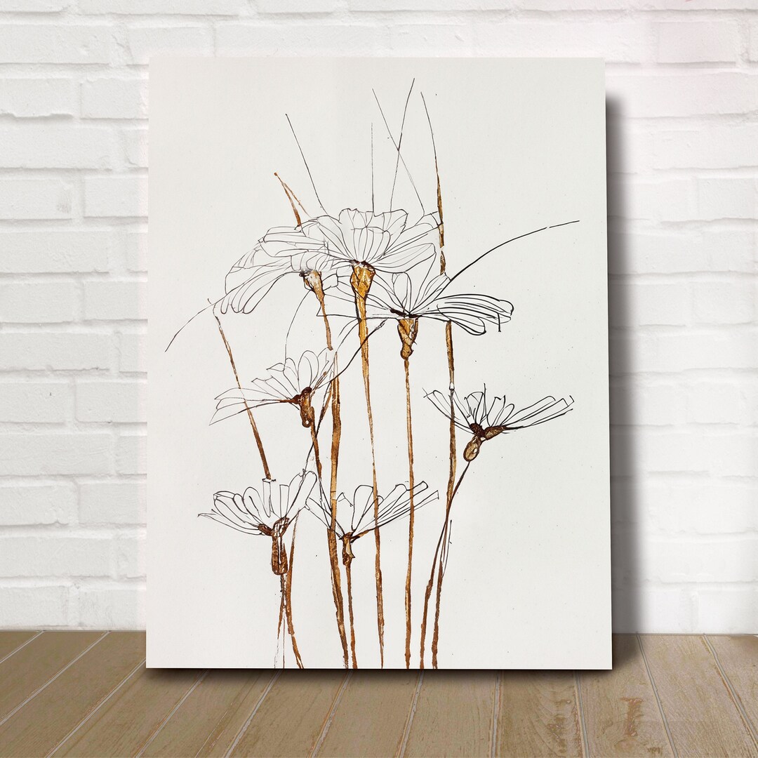 White Floral Prints, Windflower Print, Minimalist Botanical Art, White ...
