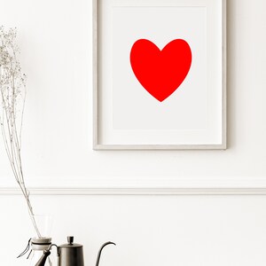 Red Heart Poster, Red Heart Print, Love Wall Art, Heart Print ...