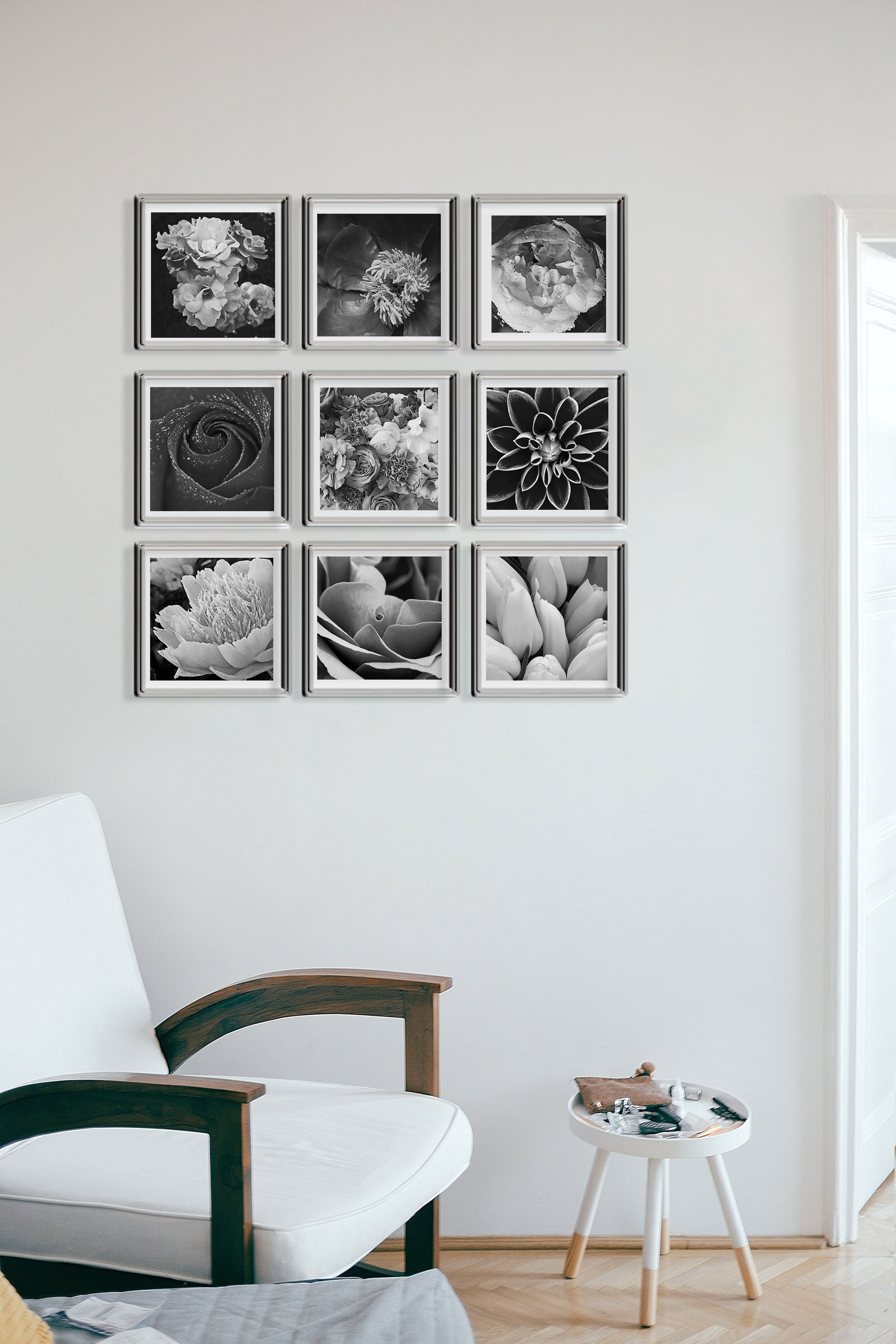 Black and White Flower Prints Set of 9 Prints Black - Etsy