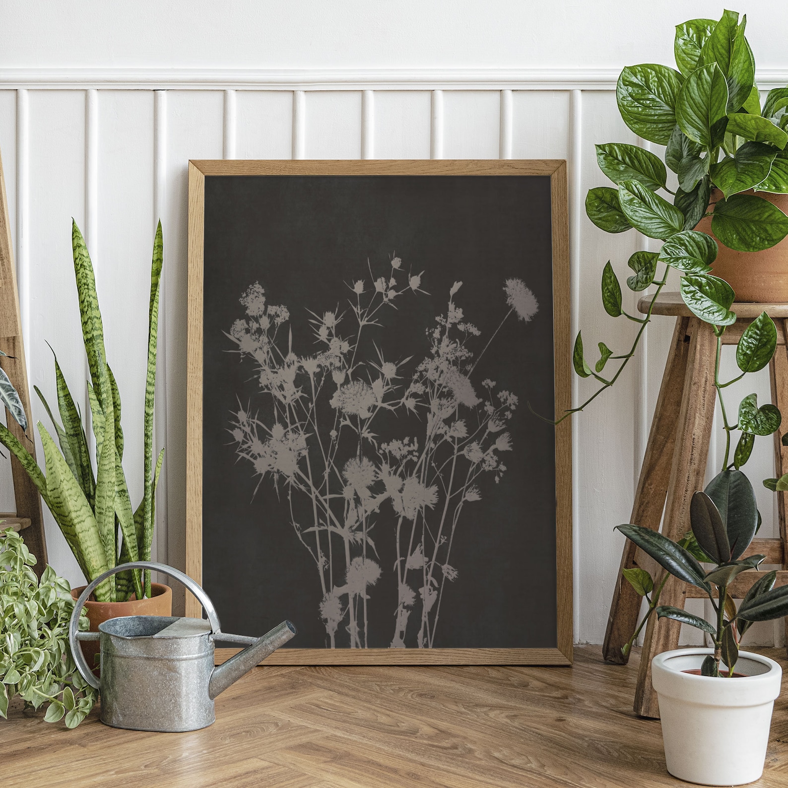 Thistle Wall Art Dark Botanical Print Black Botanical Art - Etsy