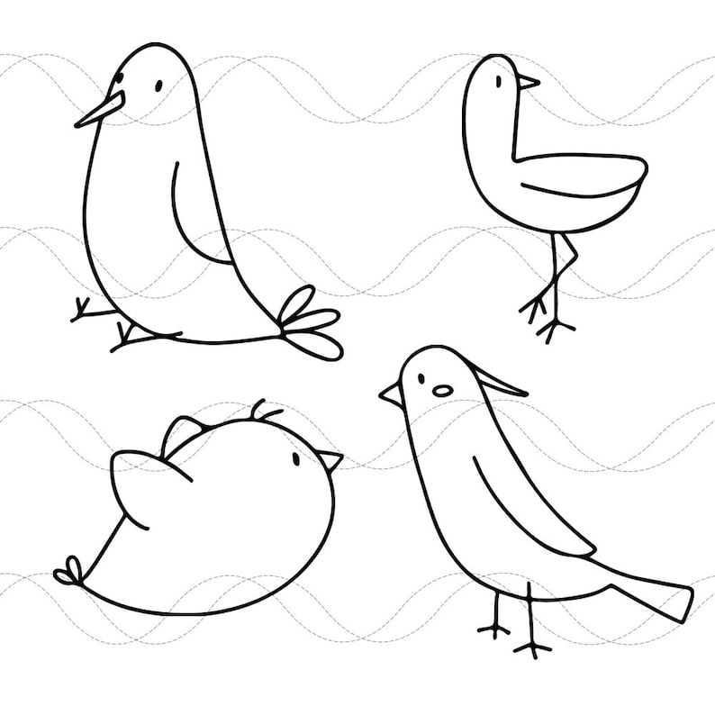 Cute Hand Drawn Bird Doodle Digital Download Svg Png Eps Pdf - Etsy