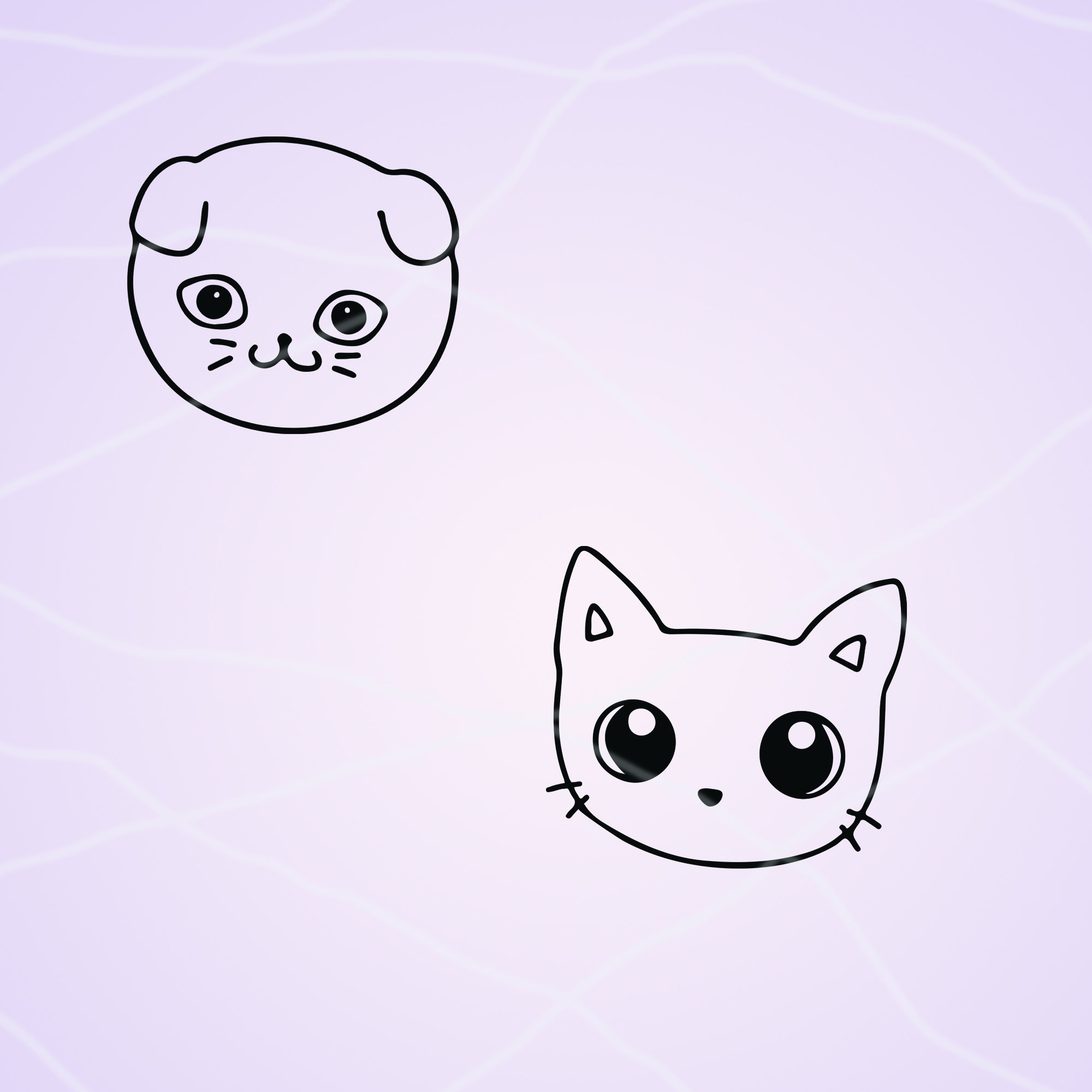 Cute Hand Drawn Cat Face Doodle Digital Download Svg Png Eps Pdf - Etsy