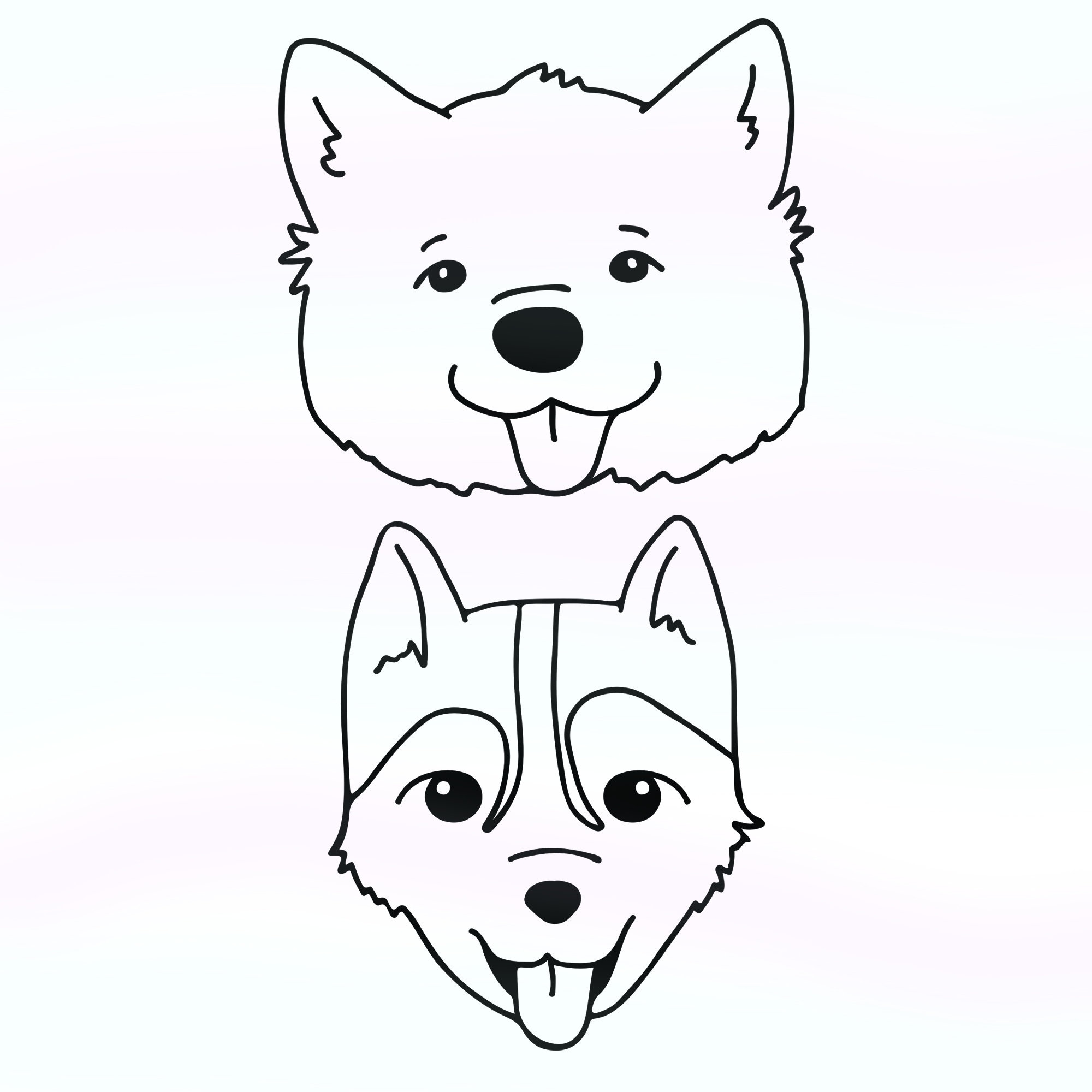 Cute Hand Drawn Tongue Out Dogs Doodle Digital Download Svg Png Eps Pdf ...