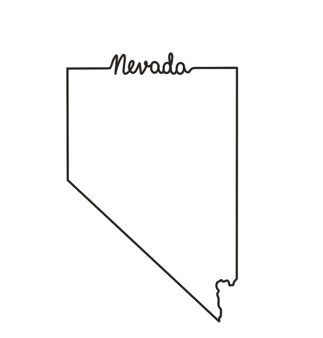 Nevada Outline With Cursive Writing Instant Download Pdf Eps Jpg Png - Etsy