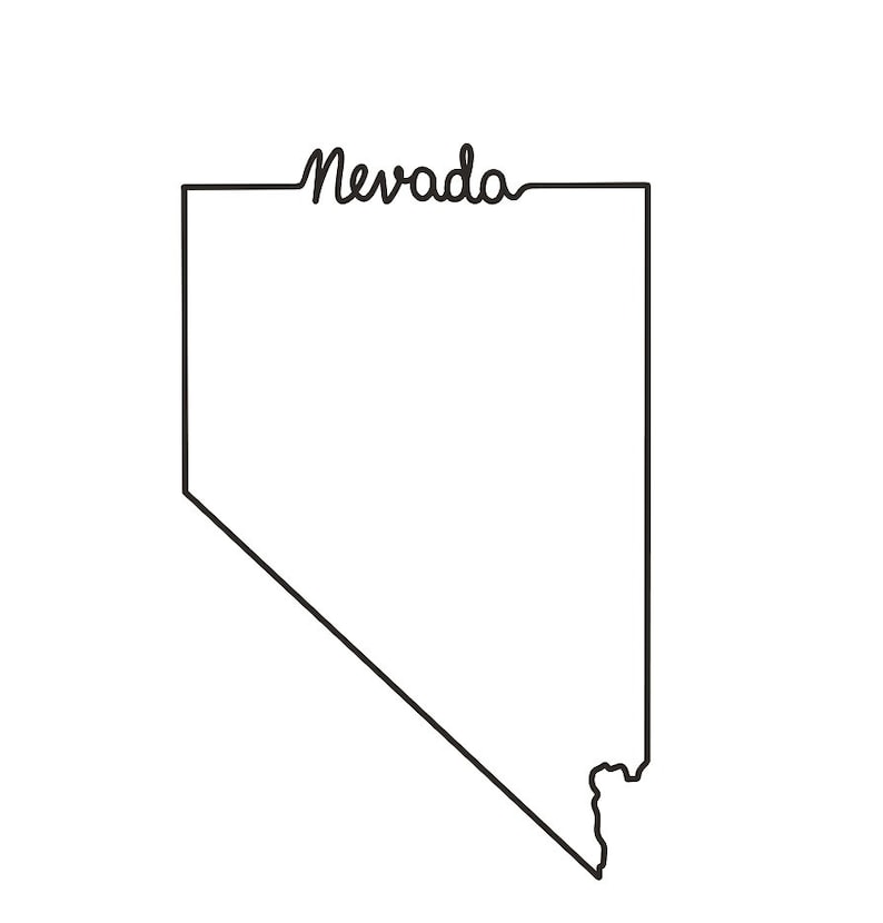 Nevada Outline With Cursive Writing Instant Download Pdf Eps Jpg Png - Etsy
