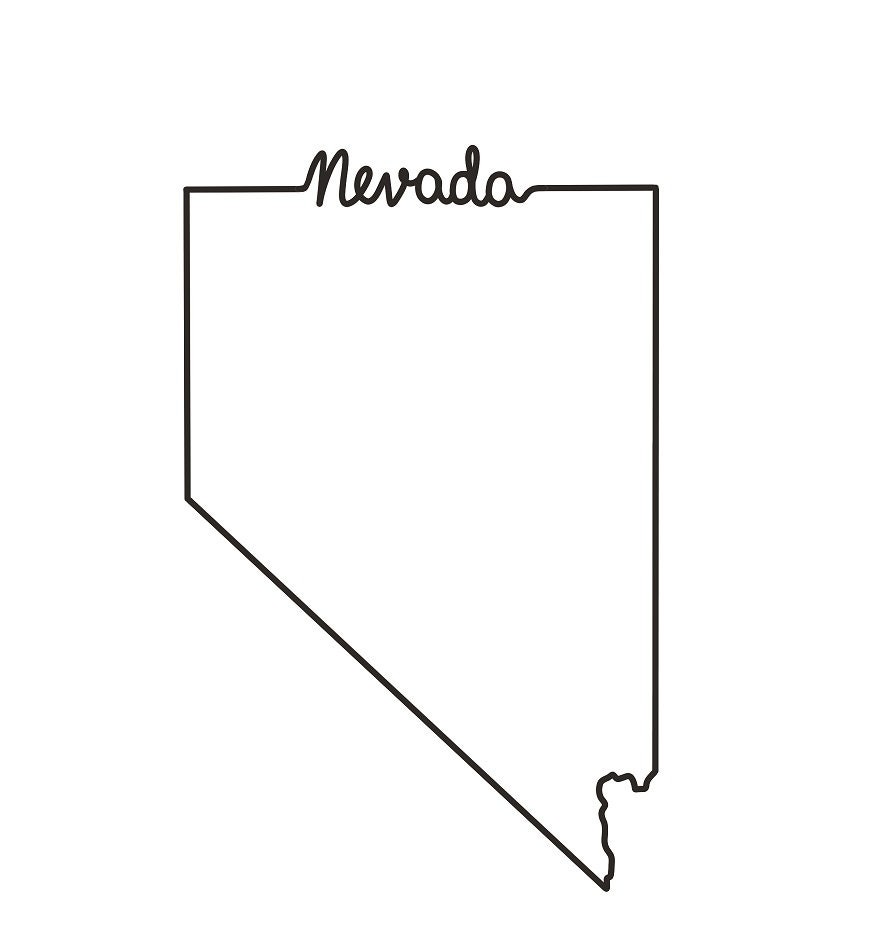 Nevada Outline With Cursive Writing Instant Download Pdf Eps Jpg Png - Etsy
