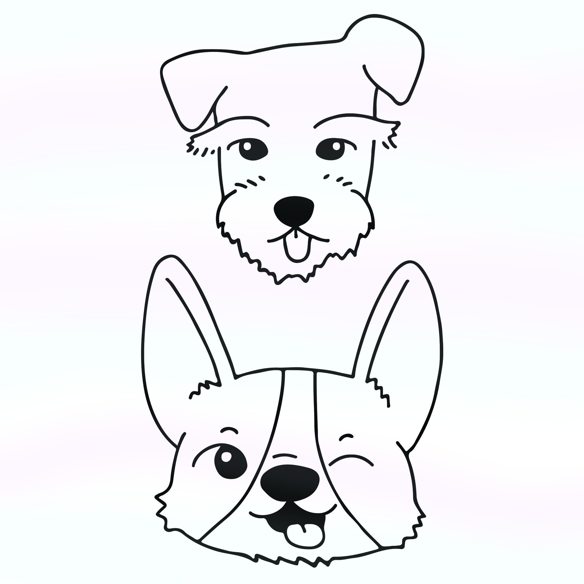 Cute Hand Drawn Tongue Out Dogs Doodle Digital Download Svg Png Eps Pdf ...