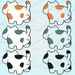 Cute Hand Drawn Cat Show off Butt in Various Colors and Patterns Doodle ...