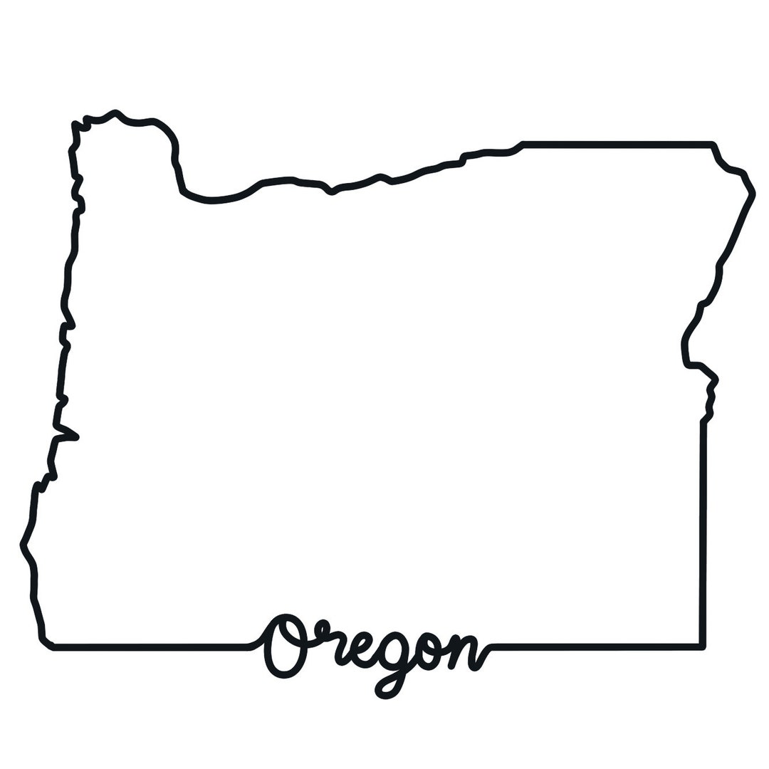 Oregon Outline With Cursive Writing Instant Download Pdf Eps Jpg Png - Etsy