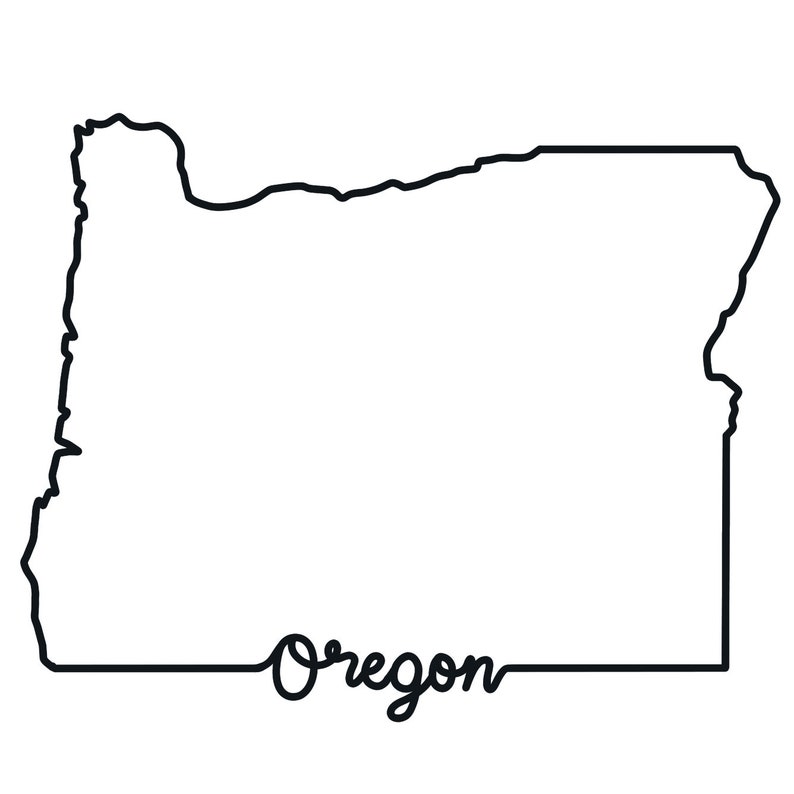 Oregon Outline With Cursive Writing Instant Download Pdf Eps Jpg Png - Etsy