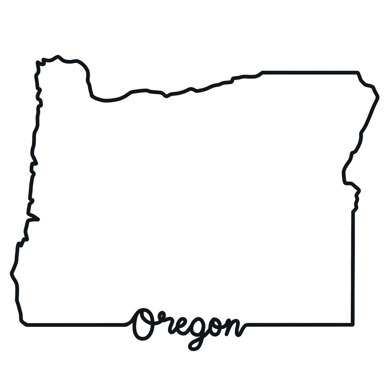 Oregon Outline With Cursive Writing Instant Download Pdf Eps Jpg Png - Etsy