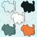 Cute Hand Drawn Cat Show off Butt in Various Colors and Patterns Doodle ...
