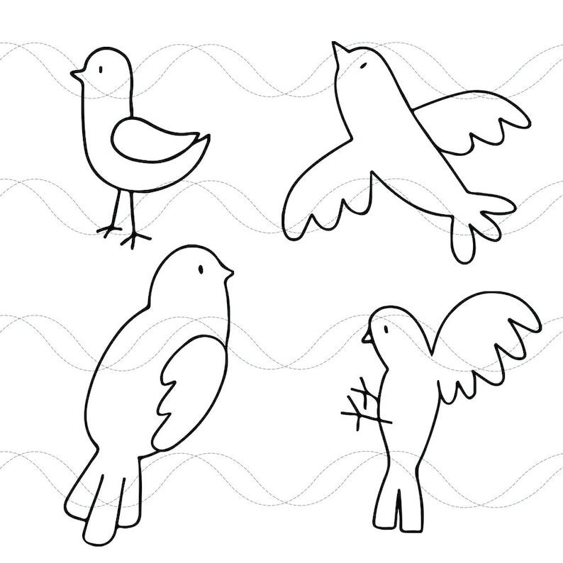 Cute Hand Drawn Bird Doodle Digital Download Svg Png Eps Pdf - Etsy