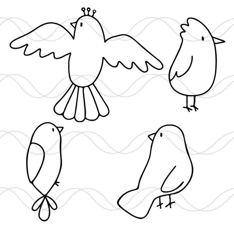Cute Hand Drawn Bird Doodle Digital Download Svg Png Eps Pdf - Etsy