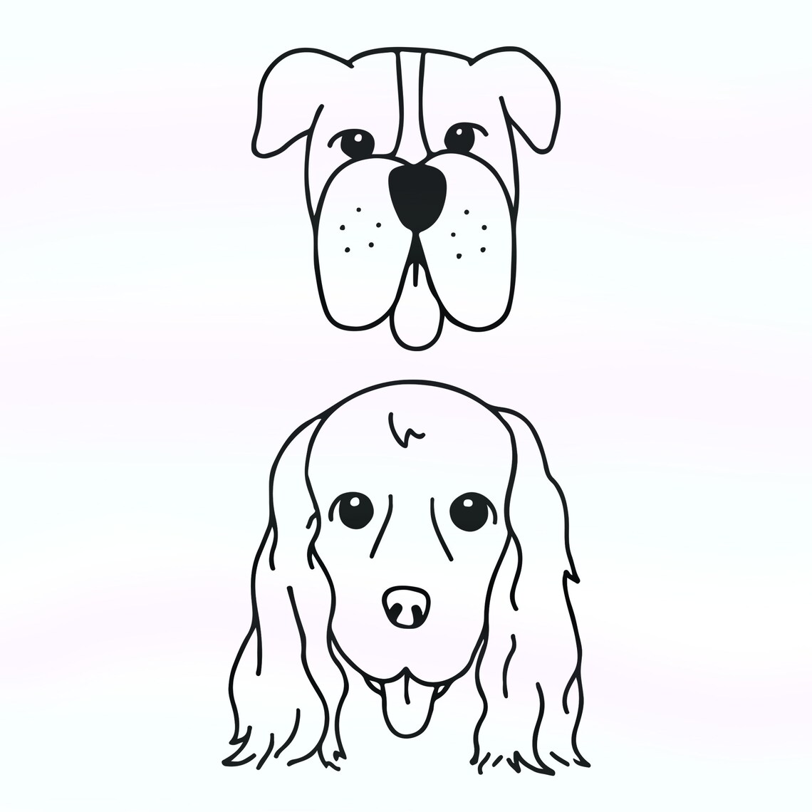 Cute Hand Drawn Tongue Out Dogs Doodle Digital Download Svg Png Eps Pdf ...
