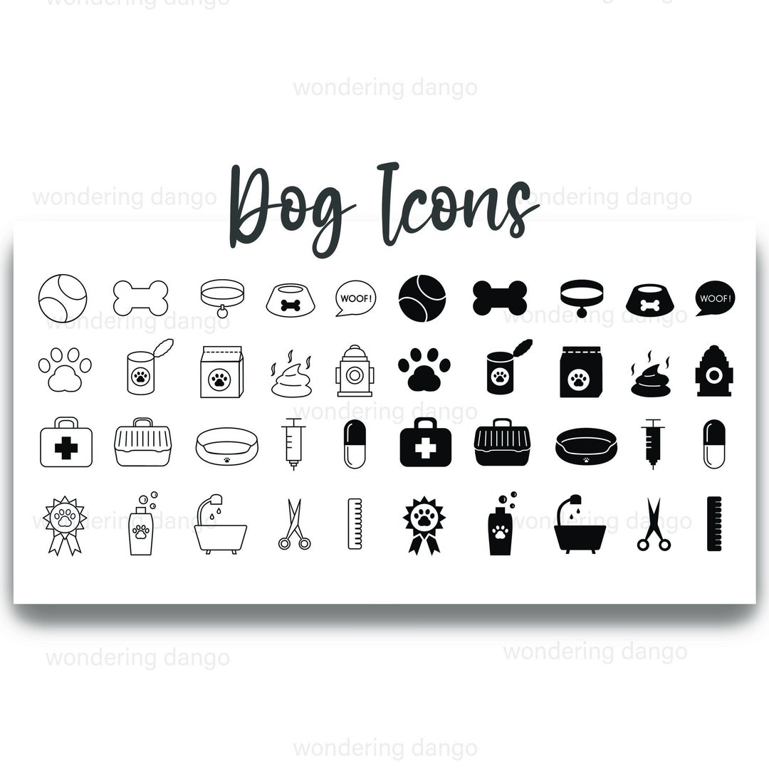 Outline/filled Dog Icon Set [40 Icons - Filled and Outline] for ...