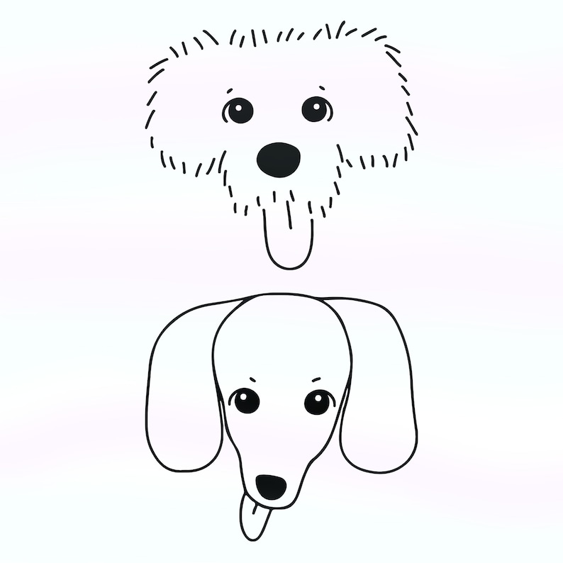 Cute Hand Drawn Tongue Out Dogs Doodle Digital Download Svg Png Eps Pdf ...