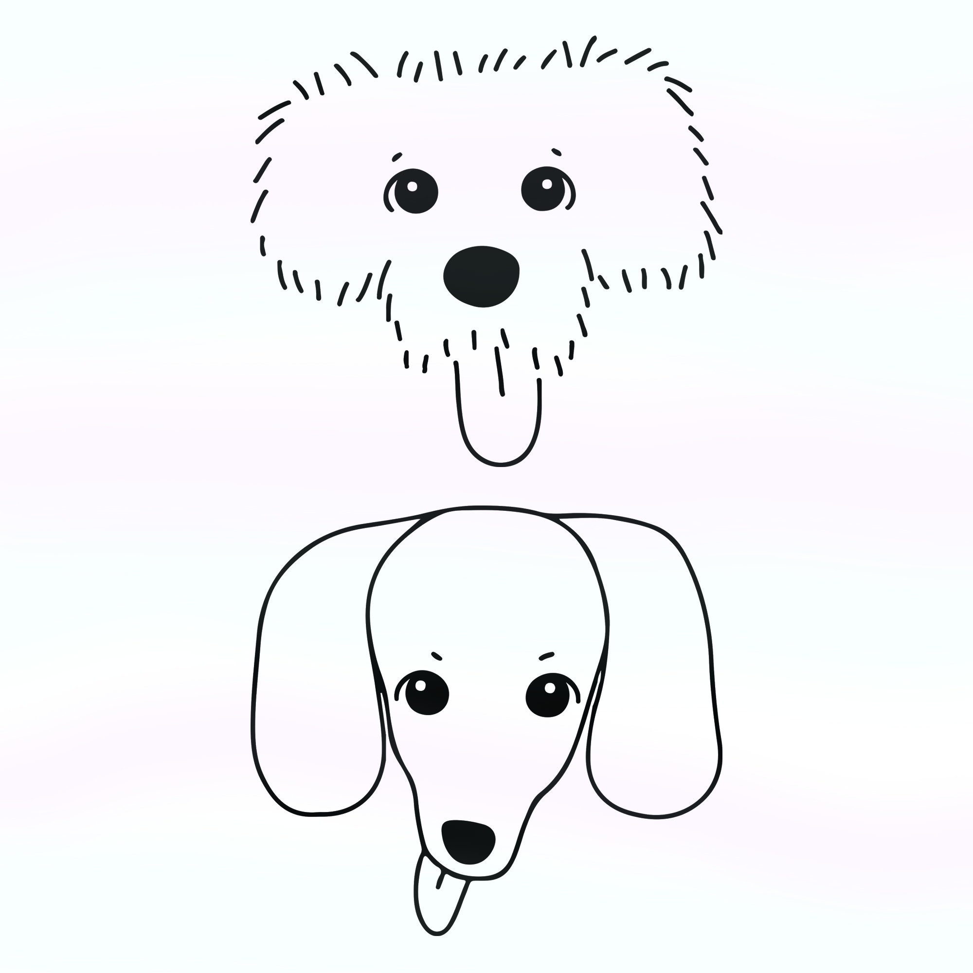Cute Hand Drawn Tongue Out Dogs Doodle Digital Download Svg Png Eps Pdf ...