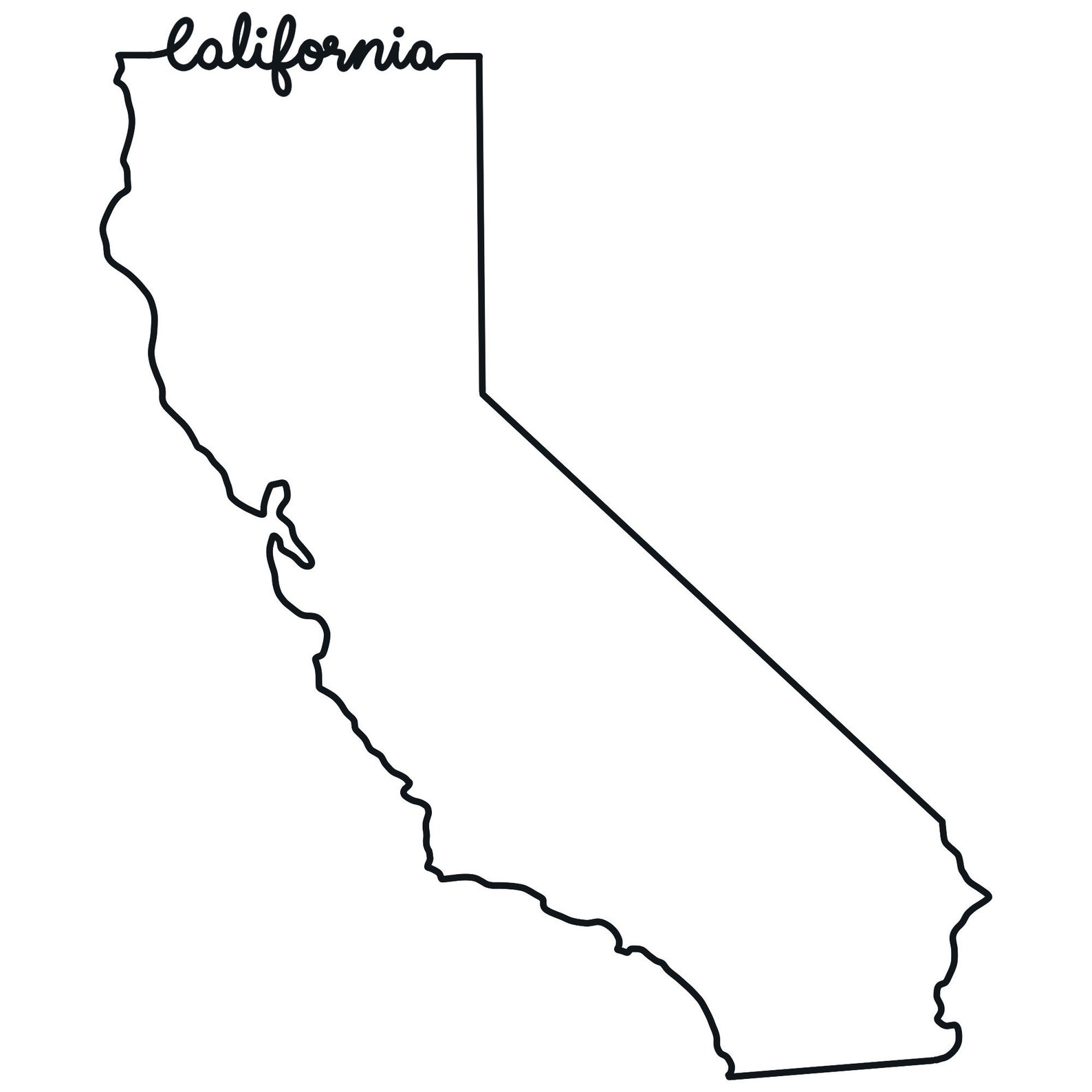 California Outline With Cursive Writing Instant Download Pdf Eps Jpg ...