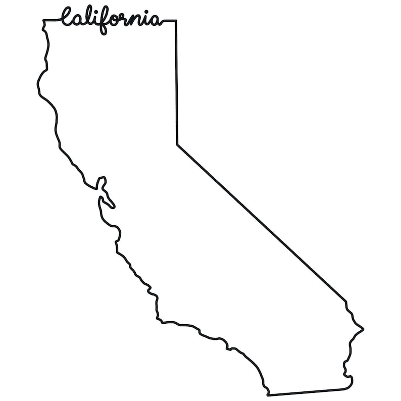 California Outline With Cursive Writing Instant Download Pdf Eps Jpg ...