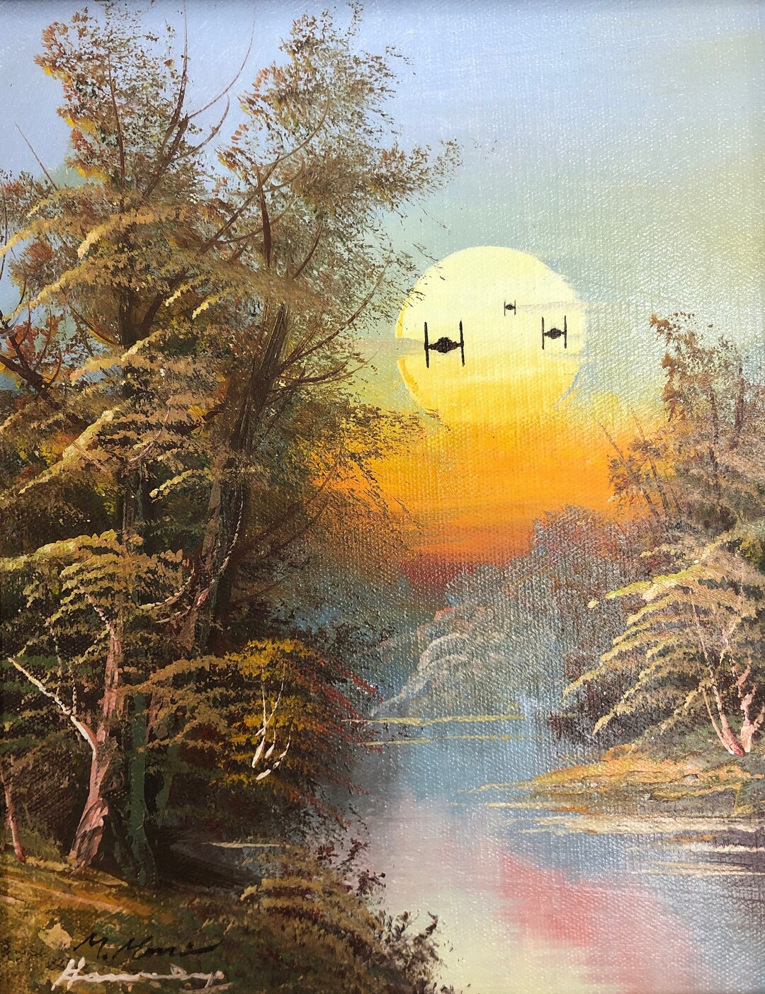 Star Wars Tie Fighters Sunset the Force Awakens Art Print of - Etsy Canada