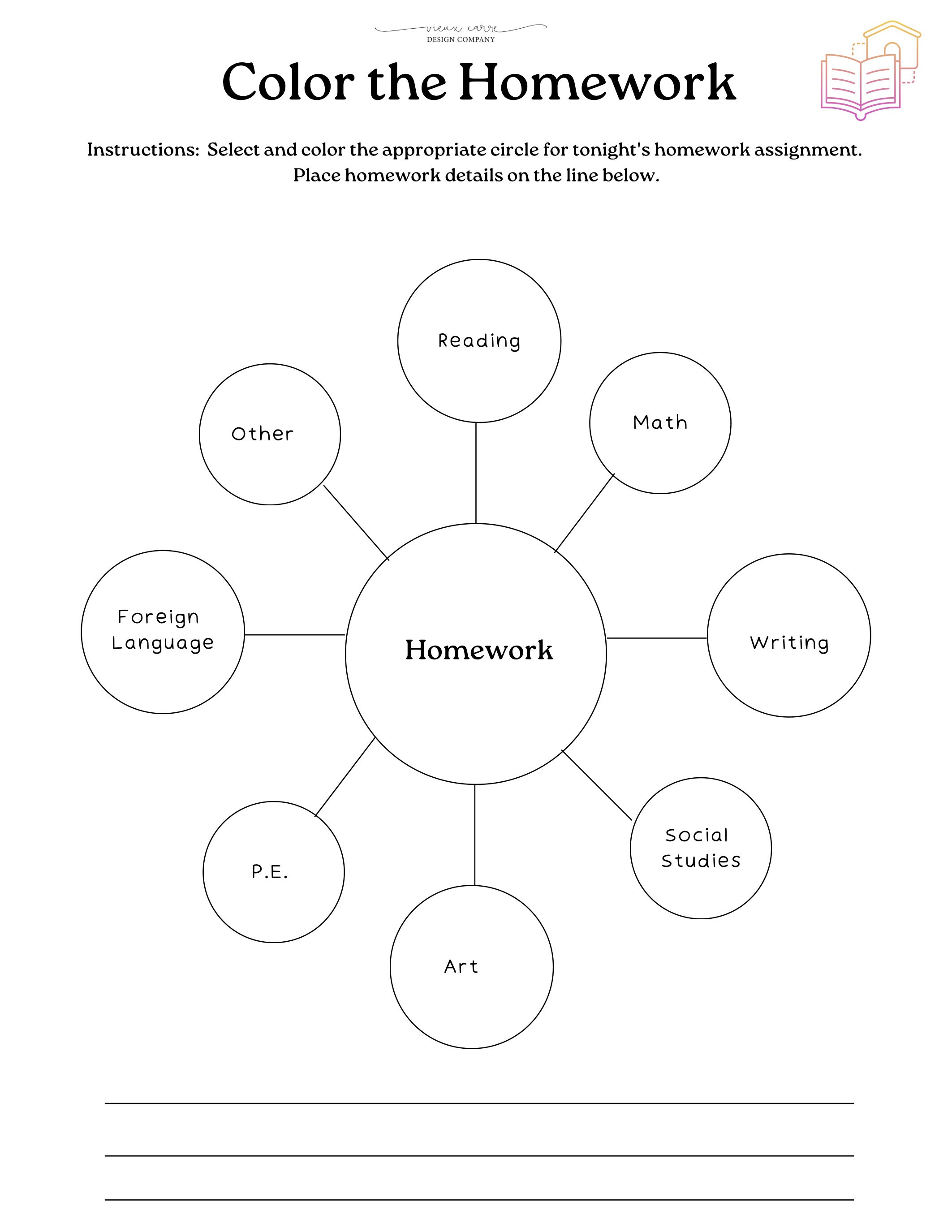 Homework Color Graph - Etsy