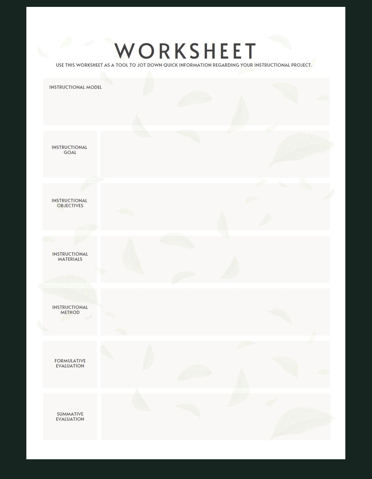 ID Model Worksheet - Etsy