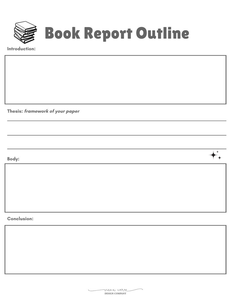 Back to School Book Report Outline - Etsy