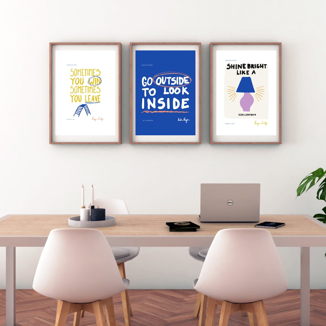 Office Home Decor Motivational Wall Art PRINTABLES, Set of 3, Teamwork ...