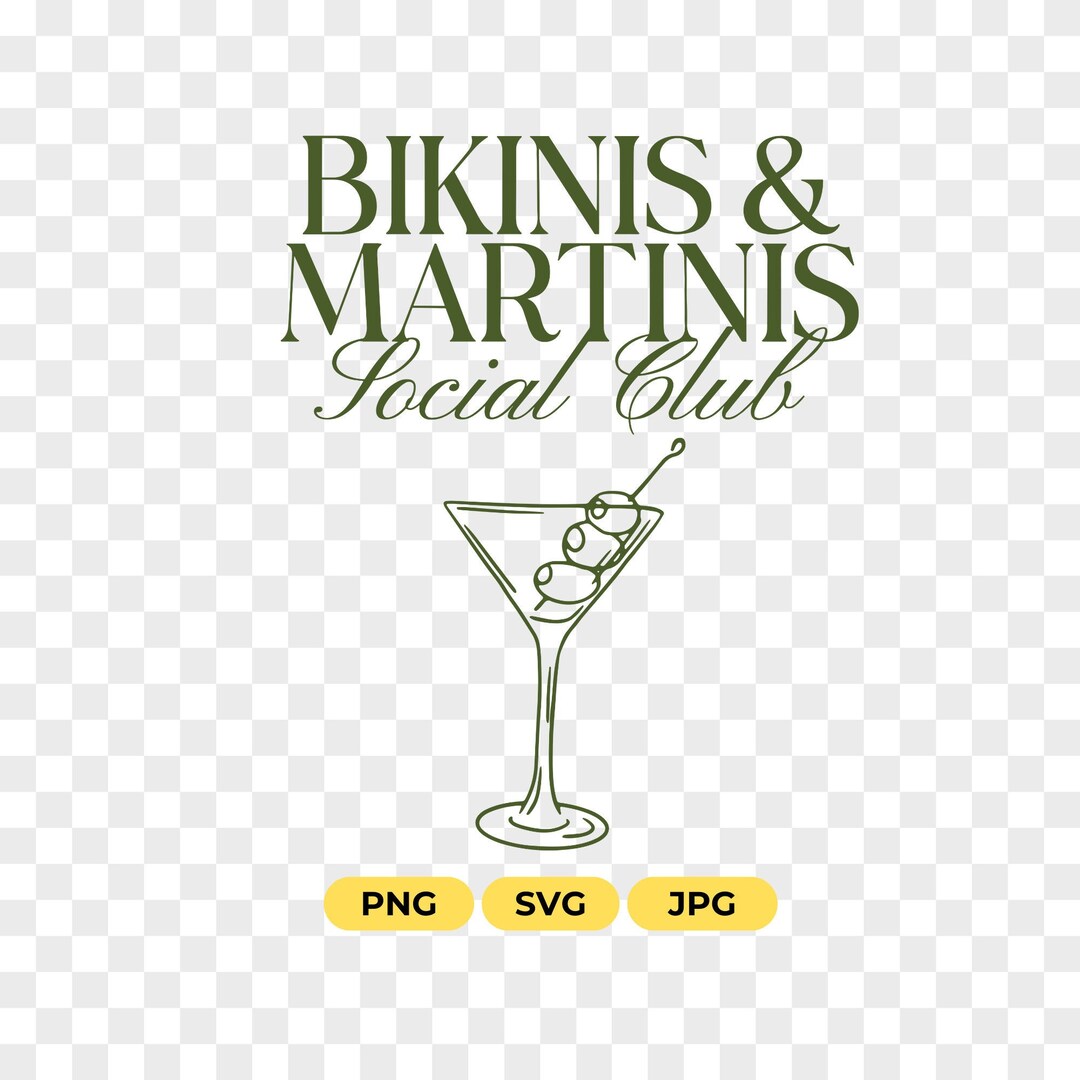 Bikinis and Martinis Bach Party Logo Svg Png, Bachelorette Logo Social ...