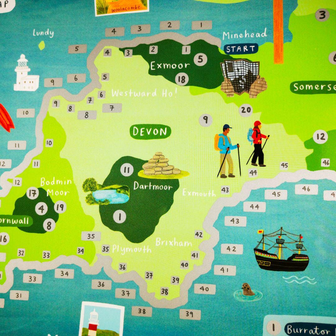 South West Coast Path Map Scratch off Poster - Etsy UK