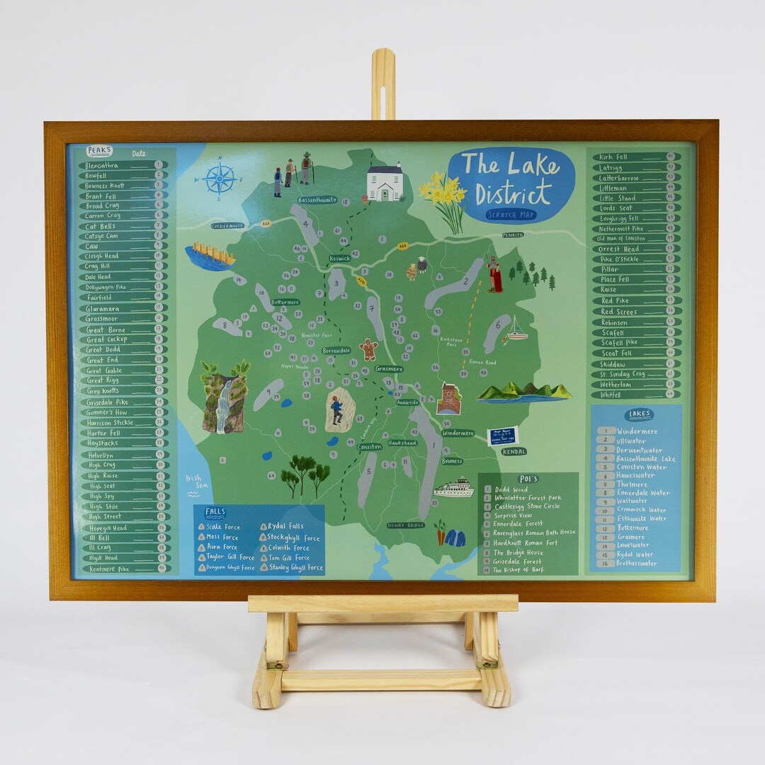 Lake District Map Scratch off Poster - Etsy