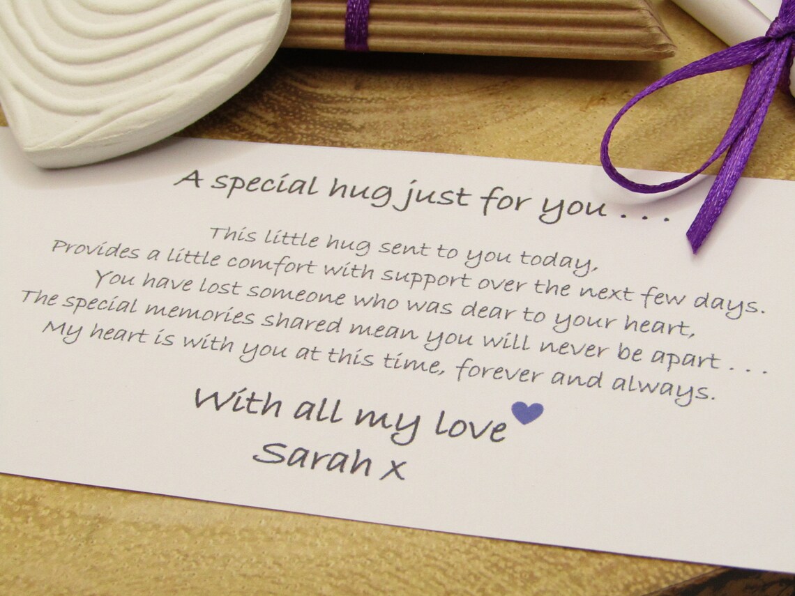 Send a Sympathy HUG by Post Heart Personalised Gift for | Etsy UK
