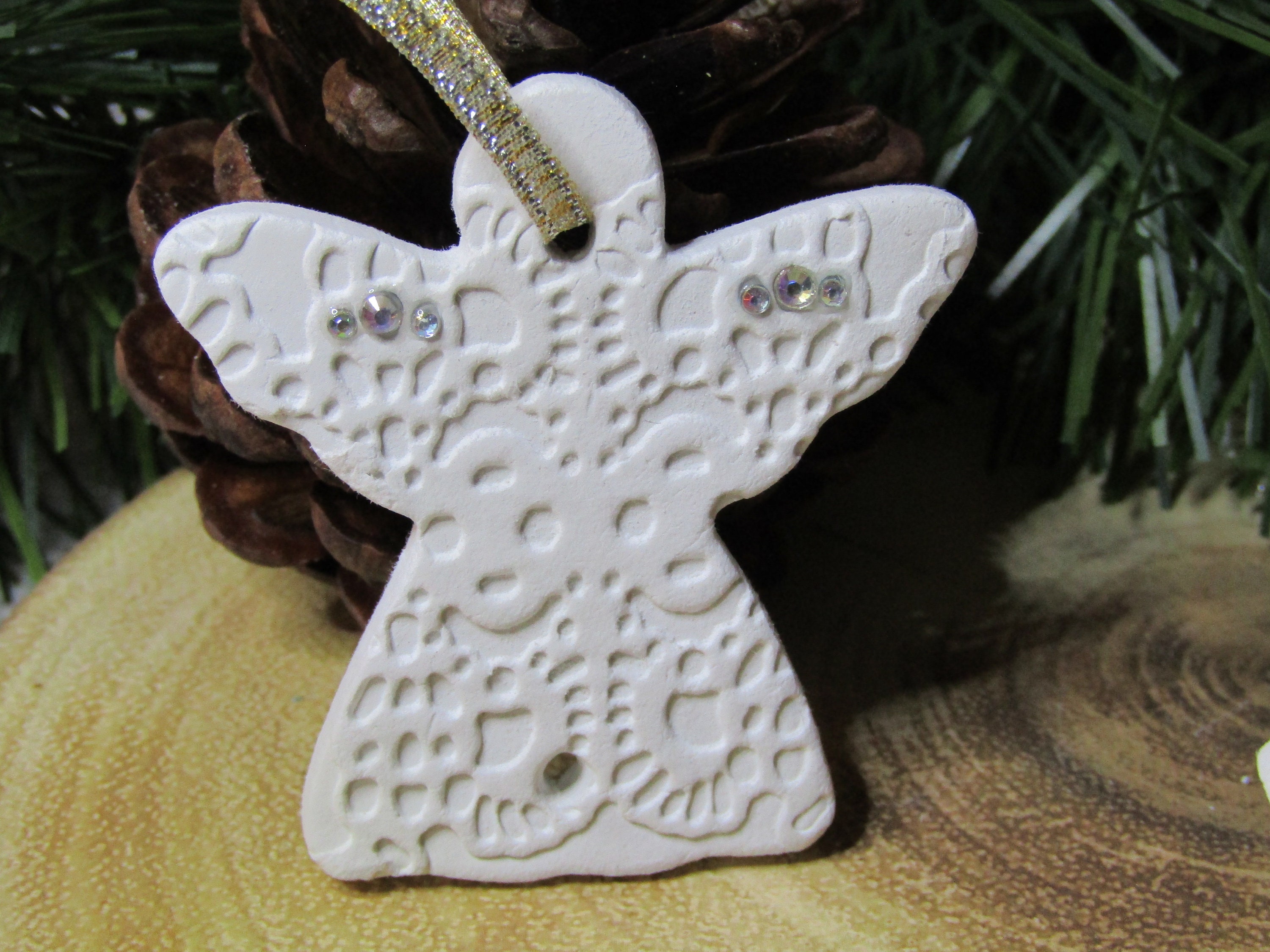 White Christmas Angel Tree Decorations Set of Three Angels / - Etsy UK